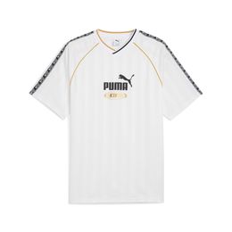 Trainingsshirt Puma "KING Relaxed Fu&szlig;balltrikot Erwachsene", Damen, Gr. XXL, wei&szlig;, Obermaterial: 100% Polyester; Rippe: 95% Polyester, 5% Elasthan, bedruckt, relaxed fit, V-Ausschnitt, Shirts