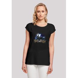 T-Shirt F4NT4STIC "Harry Potter Hogwarts Castle", Damen, Gr. 4XL, schwarz, Obermaterial: 100% Baumwolle, regular fit, Rundhals, ohne Bündchen, Shirts, Print