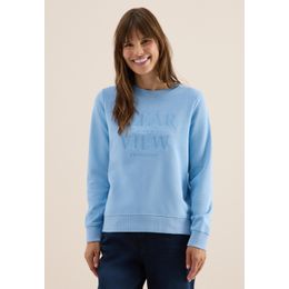 Sweatshirt Cecil, Damen, Gr. S (38), blau (sporty light blau), Web, 100% Baumwolle, unifarben, normal, Rundhals, Bündchen, Sweatshirts, aus reiner Baumwolle