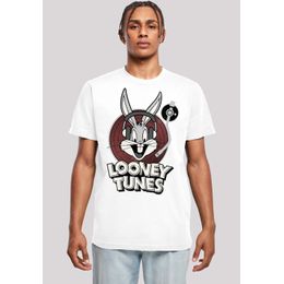 T-Shirt F4NT4STIC "T-Shirt 'Looney Tunes Bugs Bunny'", Herren, Gr. L, wei&szlig;, Obermaterial: 100% Baumwolle, regular fit, Rundhals, ohne B&uuml;ndchen, Shirts T-Shirt, Herren,Premium Merch,Regular-Fit,Basic,Bedruckt