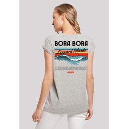 T-Shirt F4NT4STIC "Bora Bora Leewards Island", Damen, Gr. XXL, grau (erdgrau), Obermaterial: 100% Baumwolle, regular fit, Rundhals, ohne Bündchen, Shirts, Print