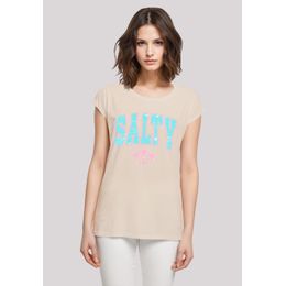 T-Shirt F4NT4STIC "Beach Summer Vacation Salty", Damen, Gr. 4XL, wei&szlig; (sandwei&szlig;), Obermaterial: 100% Baumwolle, regular fit, Rundhals, ohne B&uuml;ndchen, Shirts T-Shirt, Premium Qualit&auml;t