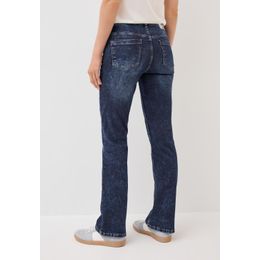 Slim-fit-Jeans Cecil, Damen, Gr. 36, Länge 32, mid blau used wash, Jeans, 78% Baumwolle, 20% Polyester, 2% Elasthan, unifarben, lang, Jeans Slim-fit-Jeans, High Waist