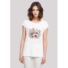 T-Shirt F4NT4STIC "Blumenstrauß Boho", Damen, Gr. 4XL, weiß, Obermaterial: 100% Baumwolle, regular fit, Rundhals, ohne Bündchen, Shirts, Premium Qualität