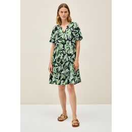 Sommerkleid Cecil, Damen, Gr. XXL (46), US-Gr&ouml;&szlig;en, gr&uuml;n (ink gr&uuml;n), Stoff, 100% Viskose, bedruckt, normal knielang, V-Ausschnitt, ausgestellter Saum, Kleider Sommerkleid, mit allover Blumenprint