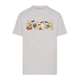 T-Shirt F4NT4STIC "Halloween Geist Cute Buch", Herren, Gr. 3XL, erdgrau, Obermaterial: 100% Baumwolle, regular fit, Rundhals, ohne B&uuml;ndchen, Shirts T-Shirt, Premium Qualit&auml;t
