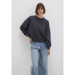 Rundhalspullover Mavi "CREW NECK SWEATSHIRT", Damen, Gr. L, phantom, Stoff, 66% Baumwolle, 34% Polyester, l&auml;ssig geschnitten normal, Rundhals, normaler Saum, Pullover Rundhalspullover, Sweatshirt cropped