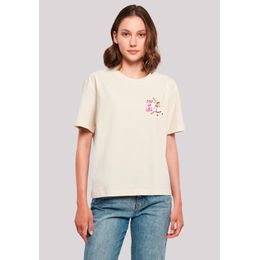 T-Shirt F4NT4STIC "Alice im Wunderland You Go Girl", Damen, Gr. L, weiß (sandweiß), Obermaterial: 100% Baumwolle, oversize, Rundhals, ohne Bündchen, Shirts, Retro, Heroes of Childhood, TV Serie