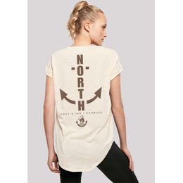 T-Shirt F4NT4STIC "North Anker Knut & Jan Hamburg", Damen, Gr. L, beige (sandwei&szlig;), Obermaterial: 100% Baumwolle, regular fit, Rundhals, ohne B&uuml;ndchen, Shirts T-Shirt, Print