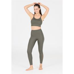 ENDURANCE ATHLECIA Trainingstights ATHLECIA "Elli", Damen, Gr. 38, EURO-Gr&ouml;&szlig;en, khaki, 80% Polyester, 20% Elasthan, unifarben, Hosen, mit flachen N&auml;hten und Quick Dry-Technologie