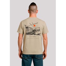 T-Shirt F4NT4STIC "Escape Discover the World Town Train Station", Herren, Gr. L, beige (sand), Obermaterial: 100% Baumwolle, regular fit, Rundhals, ohne Bündchen, Shirts, Premium Qualität, ESCAPE Collection