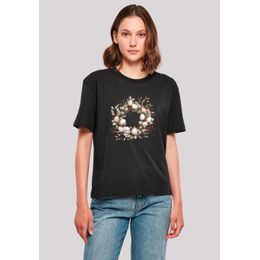 T-Shirt F4NT4STIC "Osterkranz Eierkranz Blumenring", Damen, Gr. L, schwarz, Obermaterial: 100% Baumwolle, oversize, Rundhals, ohne B&uuml;ndchen, Shirts T-Shirt, Premium Qualit&auml;t