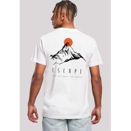 T-Shirt F4NT4STIC "Escape Discover the World Mountain", Herren, Gr. L, weiß, Obermaterial: 100% Baumwolle, regular fit, Rundhals, ohne Bündchen, Shirts, Premium Qualität, ESCAPE Collection