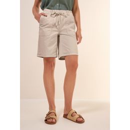 Shorts Cecil, Damen, Gr. XL (44), beige (boulder beige), Web, 98% Baumwolle, 2% Elasthan, unifarben, normal kurz, Hosen, Middle Waist