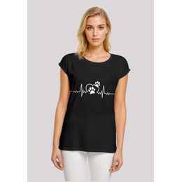 T-Shirt F4NT4STIC "Herzschlag Hunde Liebe", Damen, Gr. 4XL, schwarz, Obermaterial: 100% Baumwolle, regular fit, Rundhals, ohne Bündchen, Shirts, Premium Qualität