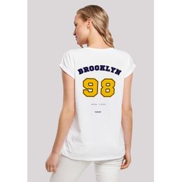 T-Shirt F4NT4STIC "Brooklyn 98 NY SHORT SLEEVE TEE", Damen, Gr. 4XL, wei&szlig;, Obermaterial: 100% Baumwolle, regular fit, Rundhals, ohne B&uuml;ndchen, Shirts T-Shirt, Print