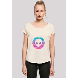 T-Shirt F4NT4STIC "Alien Kopf", Damen, Gr. L, wei&szlig; (sandwei&szlig;), Obermaterial: 100% Baumwolle, regular fit, Rundhals, ohne B&uuml;ndchen, Shirts T-Shirt, Premium Qualit&auml;t