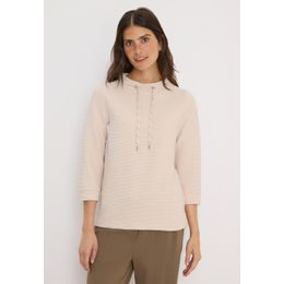 3/4-Arm-Shirt Cecil, Damen, Gr. M (40), oat milk beige, Stoff, 60% Polyester, 37% Viskose, 3% Elasthan, unifarben, normal normal, Rundhals, abgesteppt, Shirts 3/4-Arm-Shirt, mit 3/4 &Auml;rmeln