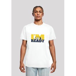 T-Shirt F4NT4STIC "Spongebob Schwammkopf I'M READY - Ich bin bereit", Herren, Gr. L, weiß, Obermaterial: 100% Baumwolle, regular fit, Rundhals, ohne Bündchen, Shirts, Herren,Premium Merch,Regular-Fit,Basic,Bedruckt