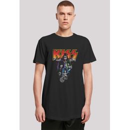 T-Shirt F4NT4STIC "Kiss Rock Band Neon", Herren, Gr. M, schwarz, Obermaterial: 100% Baumwolle, regular fit, Rundhals, ohne Bündchen, Shirts, Premium Qualität, Musik, By Rock Off