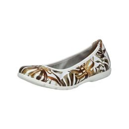 Ballerina Caprice "Caprice Ballerinas Leder", Damen, Gr. 37, braun (wei&szlig;, braun), Leder, Schuhe Ballerina