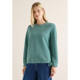 Sweatshirt Cecil, Damen, Gr. L42, jewel gr&uuml;n, Sweatware, 95% Polyester, 5% Elasthan, unifarben, normal, Rundhals, abgesteppt, Sweatshirts Sweatshirt, mit Tunnelzug am Saum