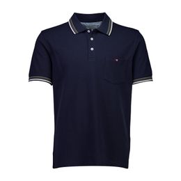 Poloshirt Bison "Bison Poloshirt", Herren, Gr. S, navy 625, Obermaterial: 50% Baumwolle, 50% Polyester, lässig geschnitten, Rundhals, Shirts