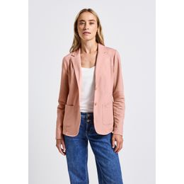 Kurzblazer Street One, Damen, Gr. 38, grün (faded rose meliert), Web, Obermaterial: 93% Baumwolle, 7% Elasthan; Futter: 100% Elasthan, unifarben, normal normal, V-Ausschnitt, abgesteppt, Blazer Kurzblazer, aus Baumwolle mit Stretchanteil