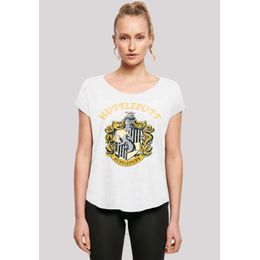 T-Shirt F4NT4STIC "Harry Potter Hufflepuff Crest", Damen, Gr. M, weiß, Obermaterial: 100% Baumwolle, regular fit, Rundhals, ohne Bündchen, Shirts, Print