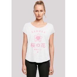 T-Shirt F4NT4STIC "Sakura Flower Japan", Damen, Gr. S, wei&szlig;, Obermaterial: 100% Baumwolle, regular fit, Rundhals, ohne B&uuml;ndchen, Shirts T-Shirt, Print