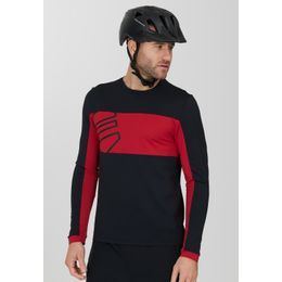 Radtrikot Endurance "Havent", Herren, Gr. M, schwarz (schwarz, rot), 95% Polyester, 5% Elasthan, mehrfarbig, normal, Rundhals, Trikots, mit praktischer R&uuml;ckentasche