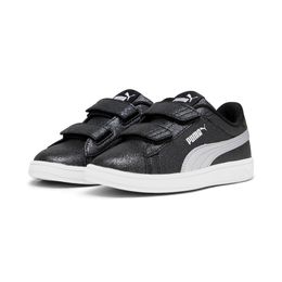 Sneaker Puma "Smash 3.0 Glitz Glam Sneakers M&auml;dchen", M&auml;dchen, Gr. 29, schwarz (schwarz silber wei&szlig; metallic), Obermaterial: Textil, Synthetik; Futter: Textil; Innensohle: Textil; Laufsohle: Gummi, Schuhe Sneaker
