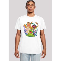 T-Shirt F4NT4STIC "Disney Die Muppets Group Circle", Herren, Gr. L, weiß, Obermaterial: 100% Baumwolle, regular fit, Rundhals, ohne Bündchen, Shirts, Print
