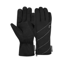 Skihandschuhe Reusch "Loredana STORMBLOXX™ TOUCH-TEC™", Damen, Gr. 8, bunt (schwarz, mehrfarbig), 71% Polyester, 22% Polyamid, 4% Elasthan, 3% Polyurethan, mehrfarbig, Handschuhe, mit praktischer Touch-Funktion