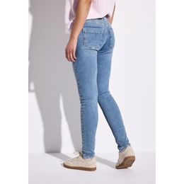 Slim-fit-Jeans Street One, Damen, Gr. 34, L&auml;nge 28, blau (light blau washed), Jeans, 84% Baumwolle, 13% Polyester, 3% Elasthan, unifarben, normal, Jeans Slim-fit-Jeans, 5-Pocket-Style
