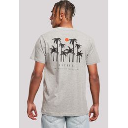 T-Shirt F4NT4STIC "Escape Discover the World Palm Trees", Herren, Gr. L, grau (erdgrau), Obermaterial: 100% Baumwolle, regular fit, Rundhals, ohne B&uuml;ndchen, Shirts T-Shirt, Discover the World