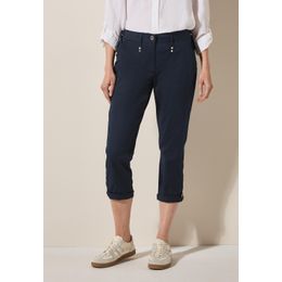 Cargohose Cecil, Damen, Gr. 36, L&auml;nge 26, blau (universal blau), Web, 98% Baumwolle, 2% Elasthan, unifarben, comfort fit 7/8-L&auml;nge, Hosen Cargohose, aus Baumwolle mit Stretchanteil