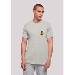 T-Shirt F4NT4STIC "Rubber Duck Captain TEE UNISEX", Herren, Gr. XS, grau (erdgrau), Obermaterial: 100% Baumwolle, regular fit, Rundhals, ohne B&uuml;ndchen, Shirts T-Shirt, Print