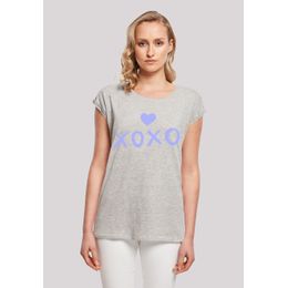 T-Shirt F4NT4STIC "Valentinstag xoxo Herz", Damen, Gr. 4XL, grau (erdgrau), Obermaterial: 100% Baumwolle, regular fit, Rundhals, ohne B&uuml;ndchen, Shirts T-Shirt, Print