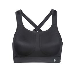 ENDURANCE ATHLECIA Sport-BH ATHLECIA "Magnolia", Damen, Gr. 85, Cup D, schwarz, 100% Polyester, unifarben, BHs Sport-BH, mit funktionalem X-Profil