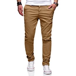 Chinohose behype "Heritage", Herren, Gr. 33, Länge 34, beige, 98% Baumwolle, 2% Elasthan, Hosen, im Slim -Fit-Schnitt