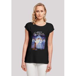 T-Shirt F4NT4STIC "Disney Cinderella Aschenputtel Collage Poster", Damen, Gr. 4XL, schwarz, Obermaterial: 100% Baumwolle, regular fit, Rundhals, ohne B&uuml;ndchen, Shirts T-Shirt, Print