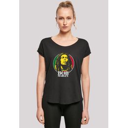 F4NT4STIC Damen T-Shirt "Bob Marley Logo Badge Reggae Music"schwarz, Gr. L, Obermaterial: 100% Baumwolle, Shirts, Premium Qualit&auml;t, Musik, By Rock Off
