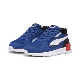 Sneaker Puma "Graviton Sneakers Kinder", Kinder, Gr. 19, blau (clyde royal weiß schwarz blau), Obermaterial: Textil, Synthetik; Futter: Textil; Innensohle: Textil; Laufsohle: Synthetik, Schuhe