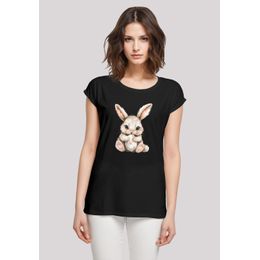 T-Shirt F4NT4STIC "Niedlicher Osterhase mit Ei", Damen, Gr. 4XL, schwarz, Obermaterial: 100% Baumwolle, regular fit, Rundhals, ohne B&uuml;ndchen, Shirts T-Shirt, Premium Qualit&auml;t