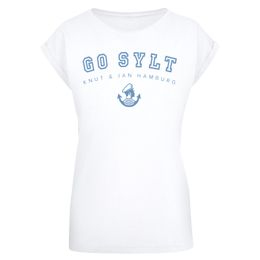 T-Shirt F4NT4STIC "PLUS SIZE Go Sylt", Damen, Gr. 4XL, wei&szlig;, Obermaterial: 100% Baumwolle, regular fit, Rundhals, ohne B&uuml;ndchen, Shirts T-Shirt, Print