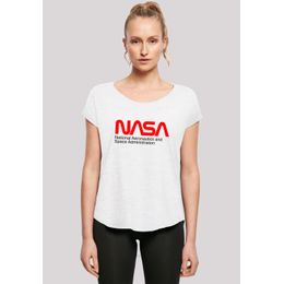 F4NT4STIC Damen T-Shirt "Long Cut T-Shirt 'NASA Aeronautics And Space'"wei&szlig;, Gr. S, Obermaterial: 100% Baumwolle, Shirts, Damen,Premium
