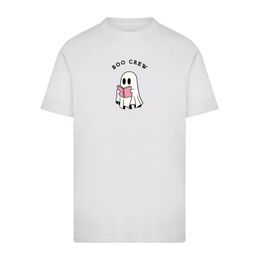 T-Shirt F4NT4STIC "Boo Crew Reading Geist Halloween", Herren, Gr. L, weiß, Obermaterial: 100% Baumwolle, regular fit, Rundhals, ohne Bündchen, Shirts, Premium Qualität