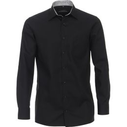 Businesshemd Casamoda "Casamoda Businesshemd extra langer Arm 72cm uni", Herren, Gr. 41, Normalgr&ouml;&szlig;en, schwarz (800 schwarz), 100% Baumwolle, unifarben, comfort fit, Hemden
