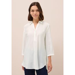 Longbluse Cecil, Damen, Gr. L (42), wei&szlig; (vanillewei&szlig;), Stoff, 84% Modal, 16% Polyester, unifarben, normal lang, V-Ausschnitt, B&uuml;ndchen, Blusen Longbluse, mit 3/4 &Auml;rmeln